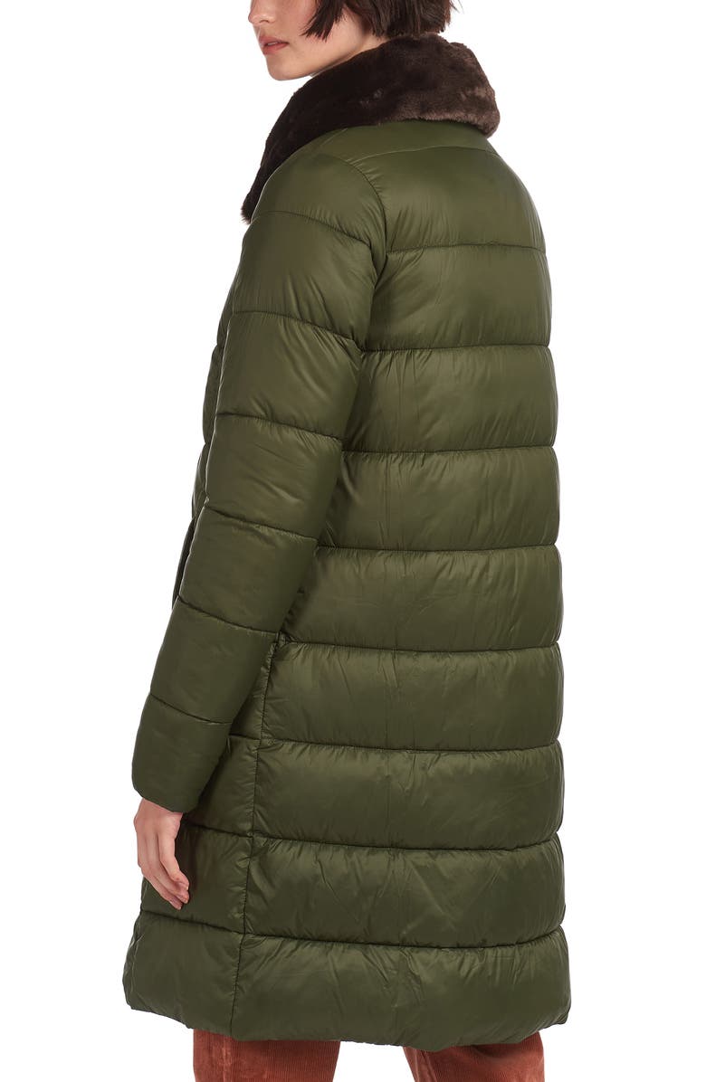 Barbour Teasel Faux Fur Trim Puffer Jacket | Nordstromrack