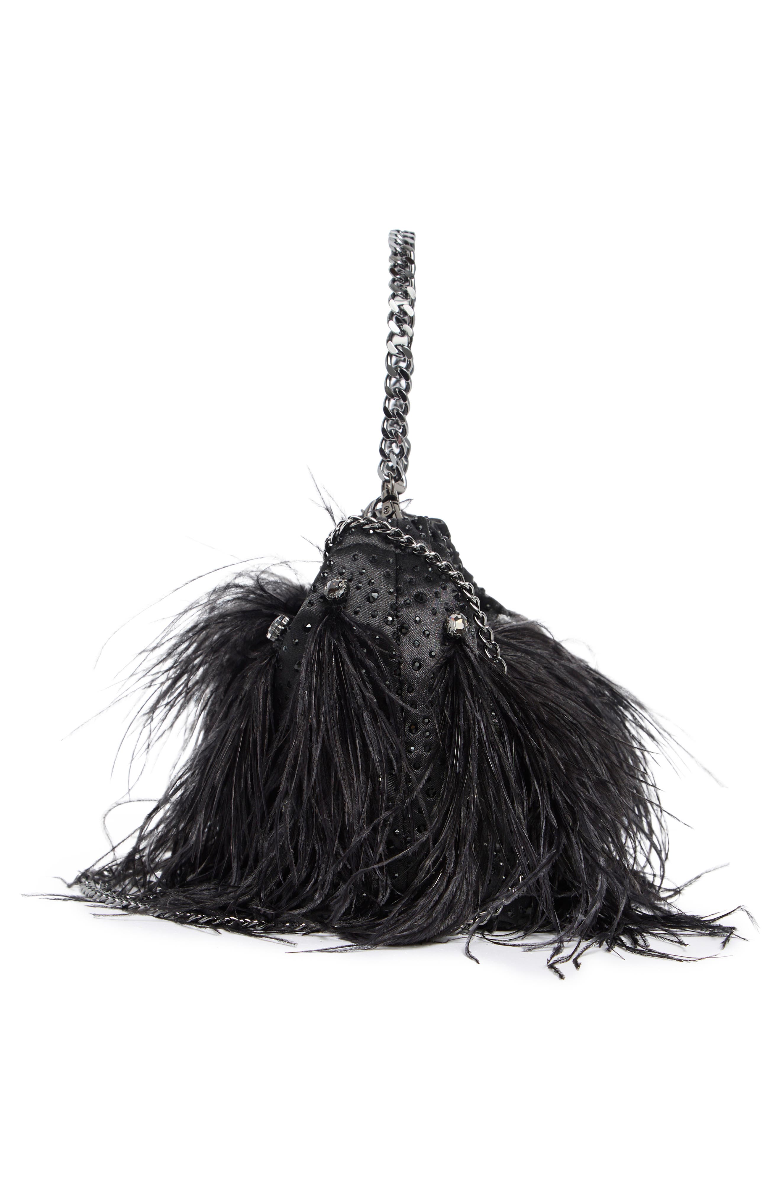 Olga Berg Livvy Feather & Rhinestones Clutch | Nordstromrack
