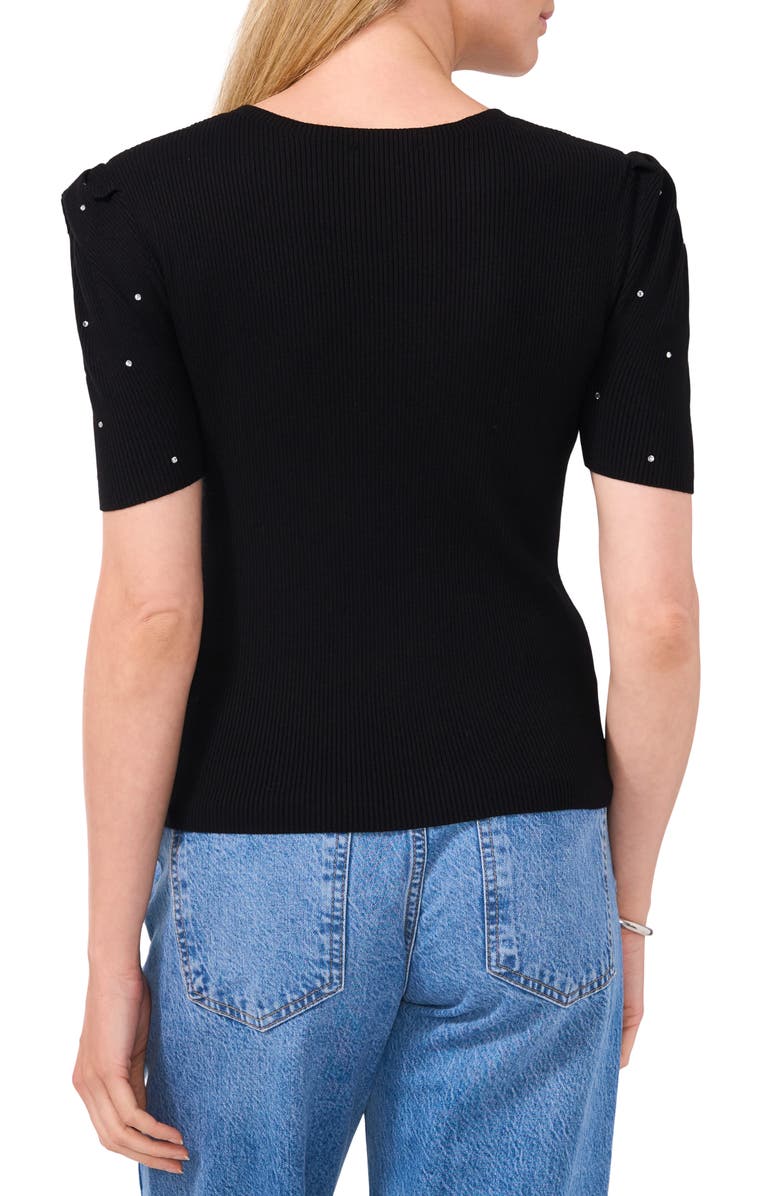 1.STATE Rhinestone Cutout Short Sleeve Sweater | Nordstromrack