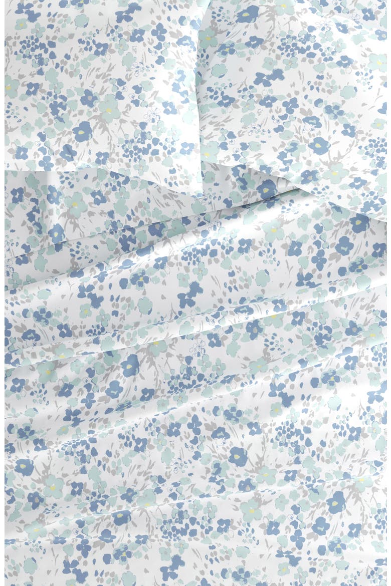 HOME SPUN Premium Ultra Soft Violets Pattern 4-Piece Bed Sheets Set ...