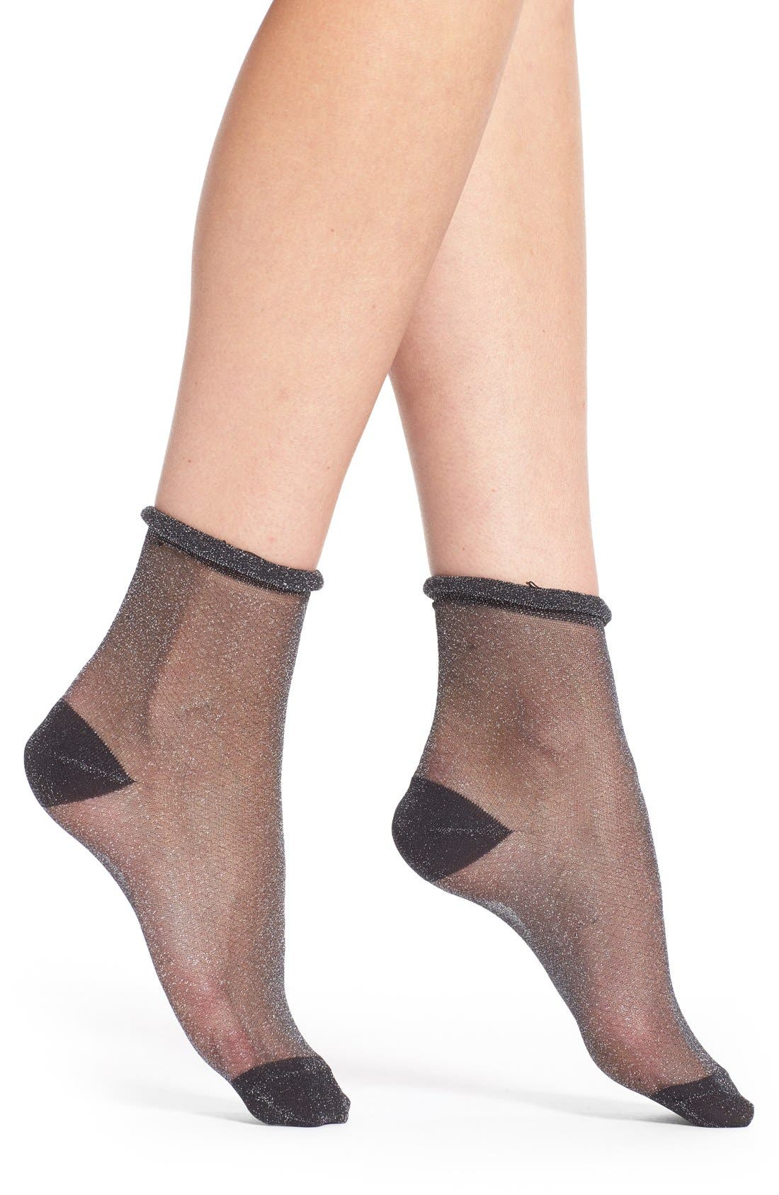 Chelsea28 Shimmer Roll Top Crew Socks | Nordstrom