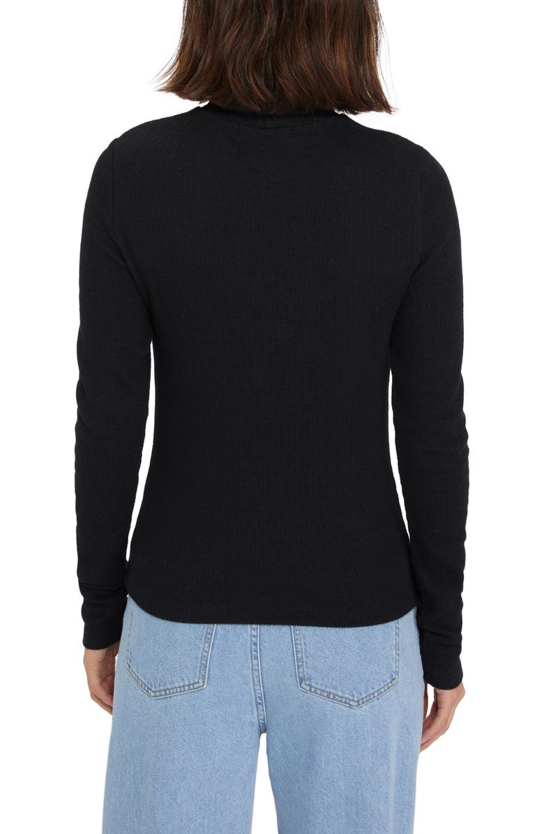 Sanctuary Cut It Out Rib Mock Neck Cotton Blend Top | Nordstromrack