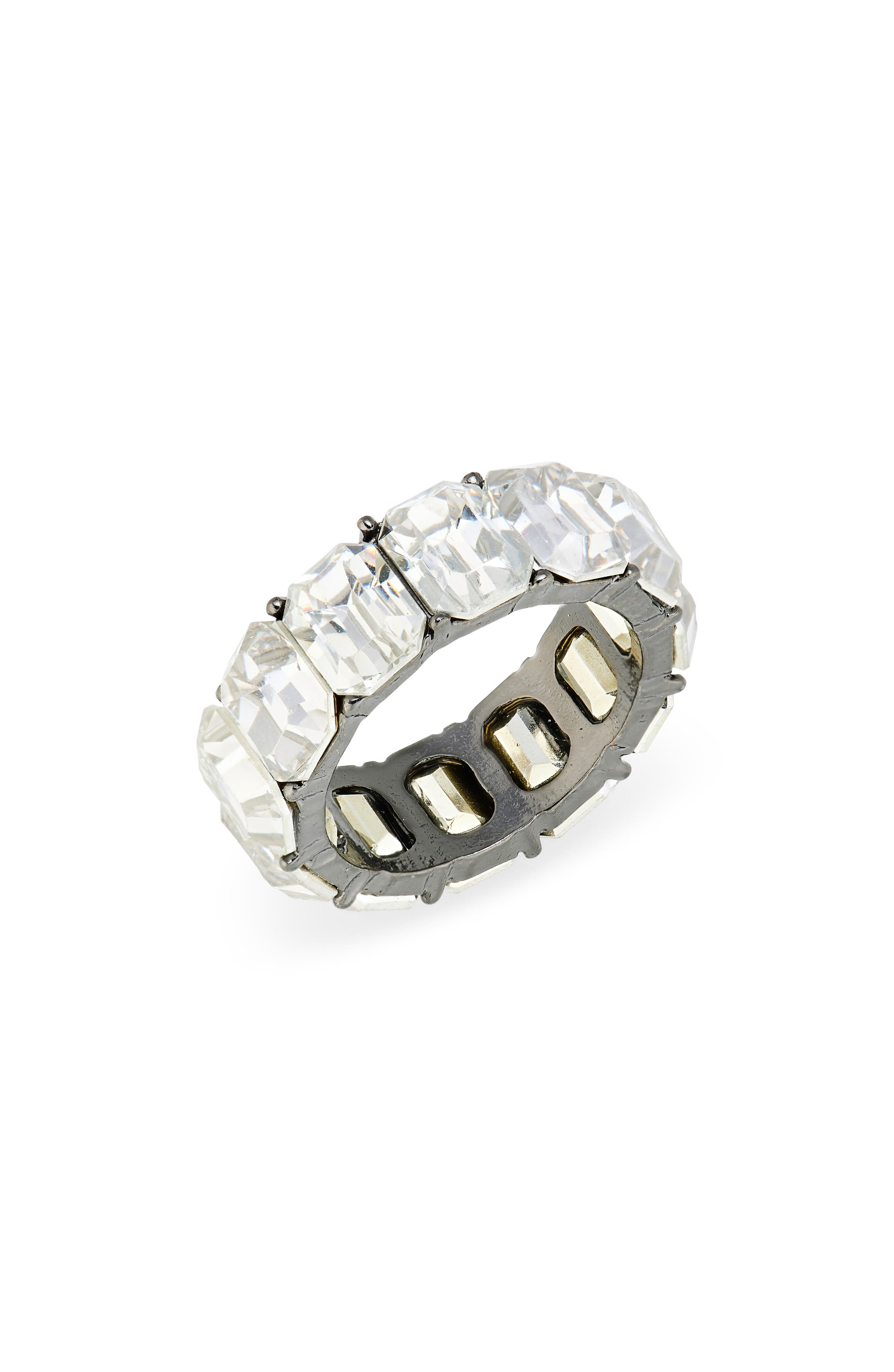 NORDSTROM RACK Emerald Cut Crystal Eternity Band Ring | Nordstromrack