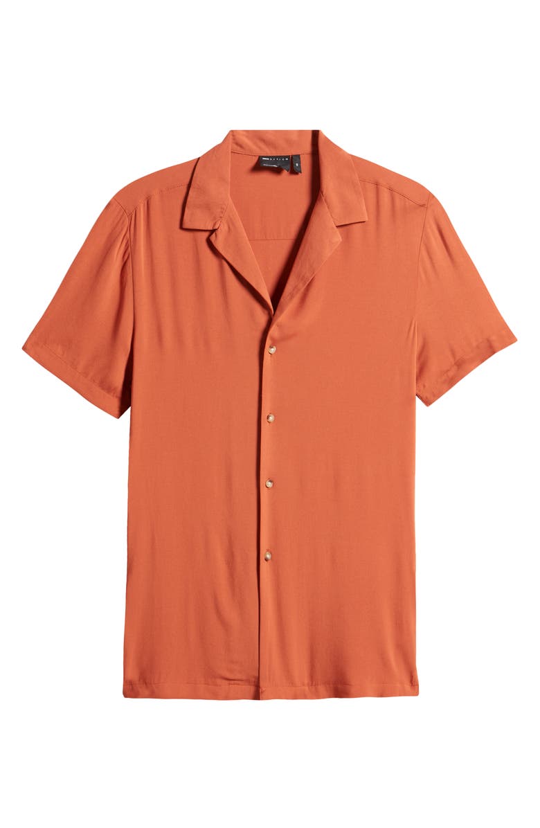 ASOS DESIGN Notch Collar Short Sleeve Button-Up Shirt | Nordstromrack
