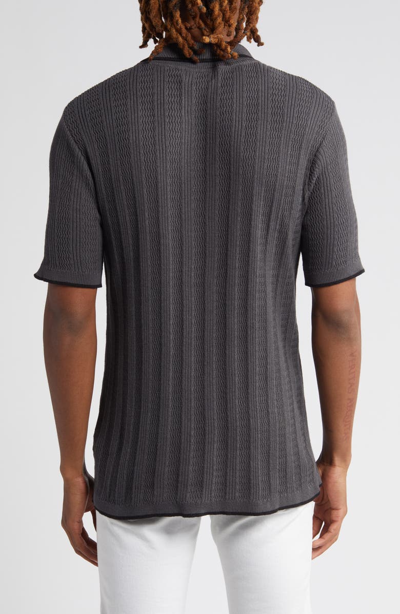 Topman Textured Stripe Knit Polo | Nordstromrack