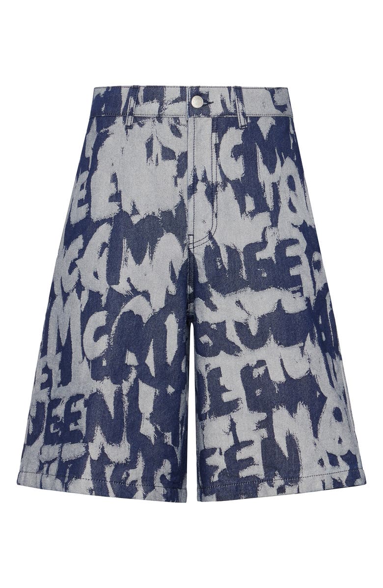 McQueen Graffiti Logo Denim Shorts | Nordstromrack