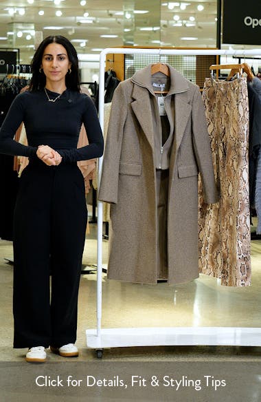 MANGO Notch Collar Coat with Removable Bib Insert | Nordstrom