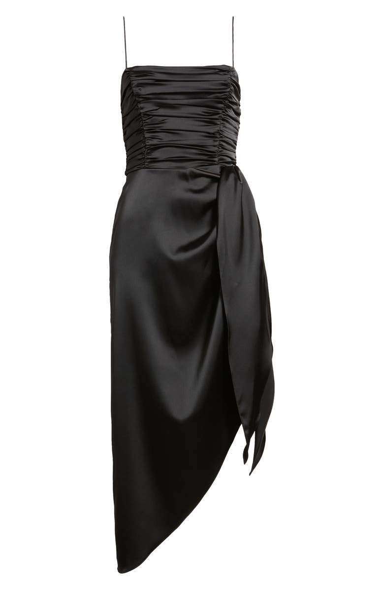 WAYF The Julia Ruched Asymmetric Satin Cocktail Dress | Nordstromrack