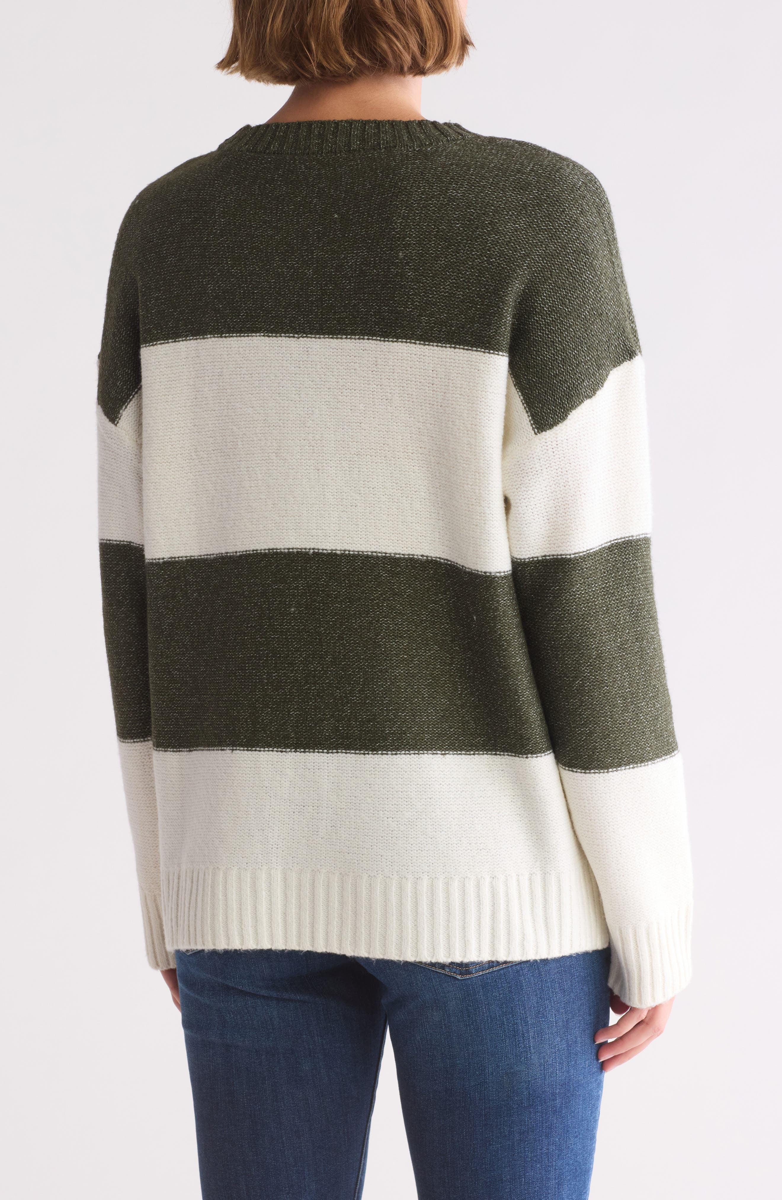 RACHEL Rachel Roy Stripe Crewneck Sweater | Nordstromrack