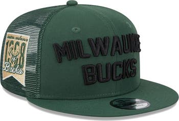 New Era Men's New Era Hunter Green Milwaukee Bucks Stacked Script ...