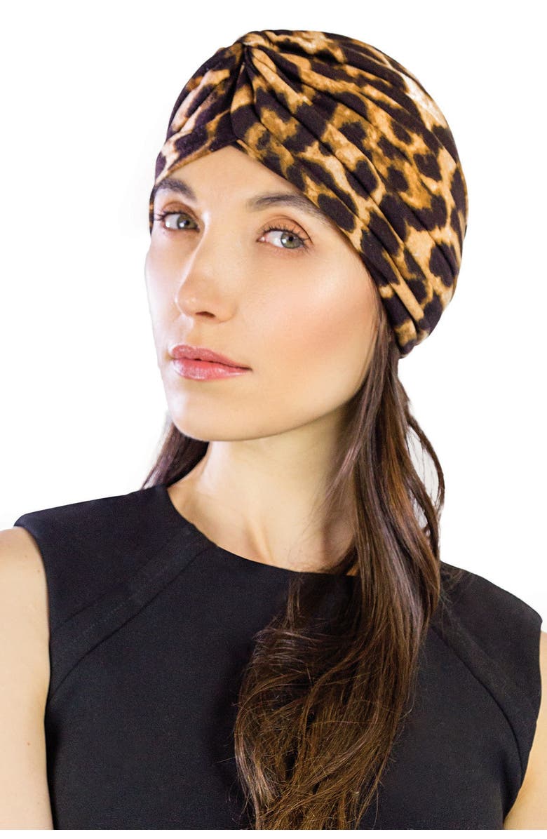 JUST JAMIE Leopard Print Turban | Nordstromrack