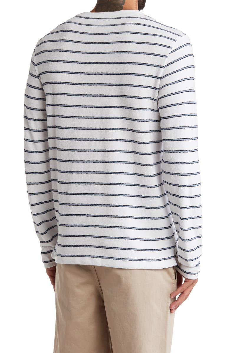 Club Monaco Textural Stripe Long Sleeve Cotton T-Shirt | Nordstromrack