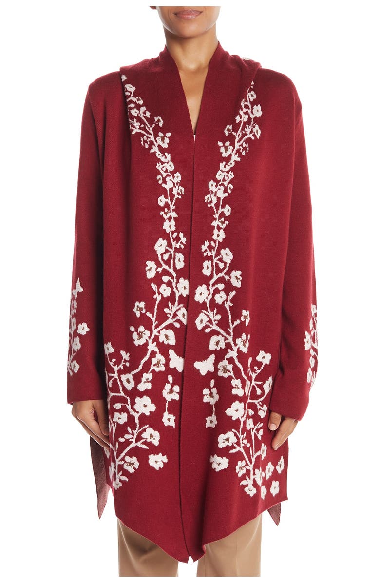 Vertigo Paris Floral Knit Longline Cardigan Hoodie | Nordstromrack