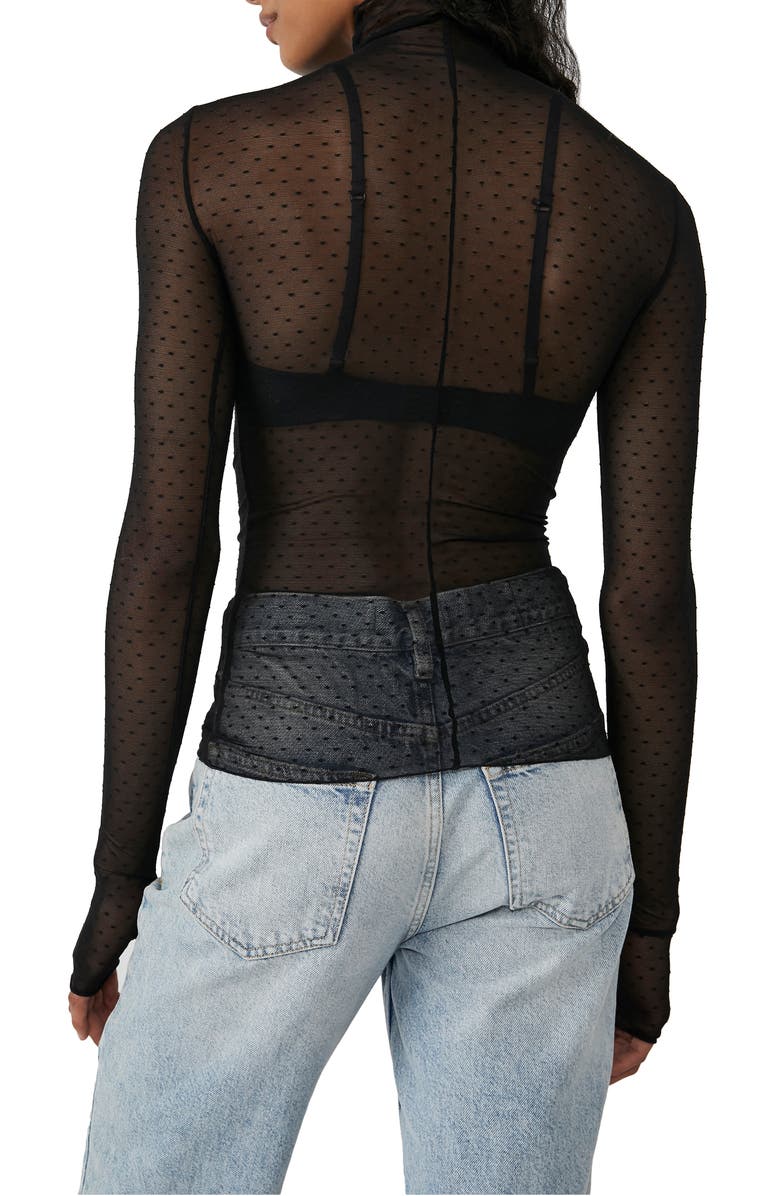 Free People On the Dot Layering Mesh Turtleneck | Nordstrom