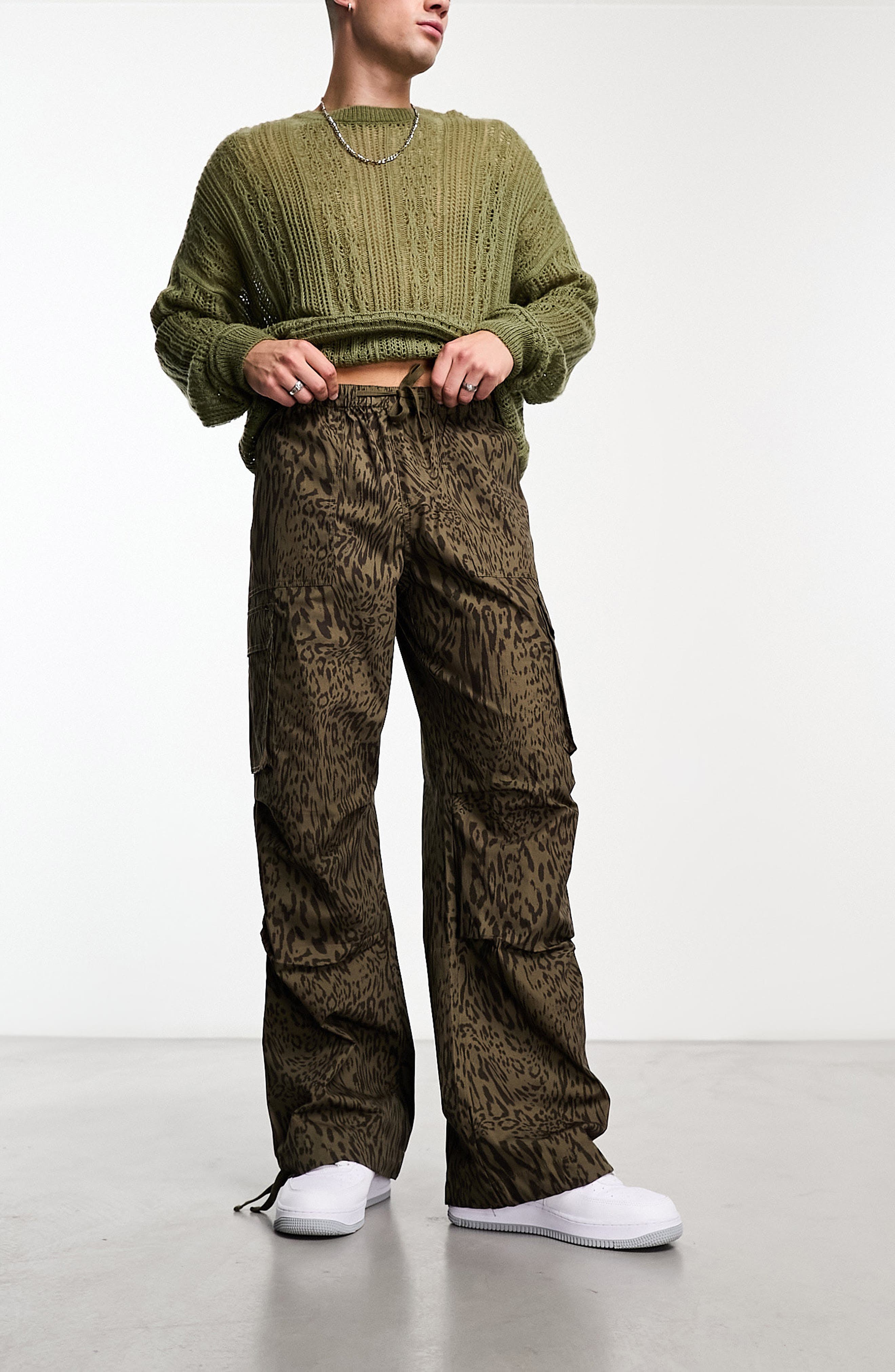 ASOS DESIGN Animal Print Parachute Pants | Nordstromrack
