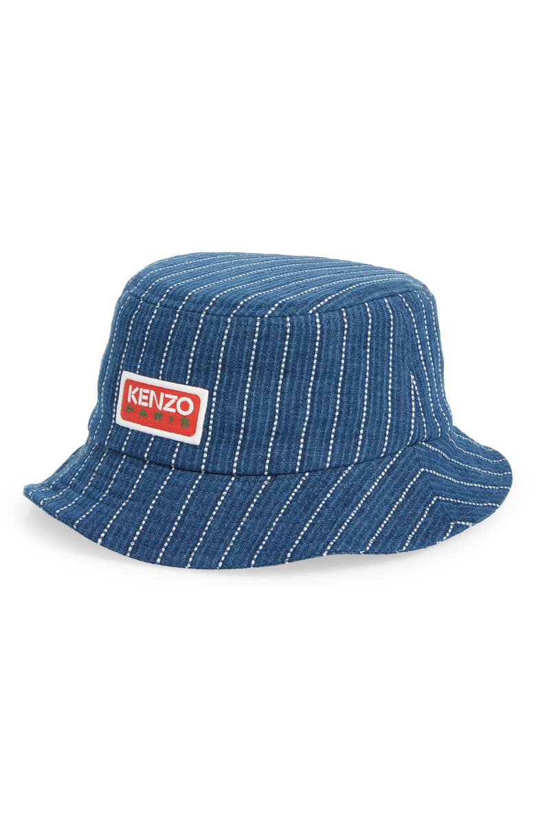 KENZO Embroidered Stripe Denim Bucket Hat | Nordstrom