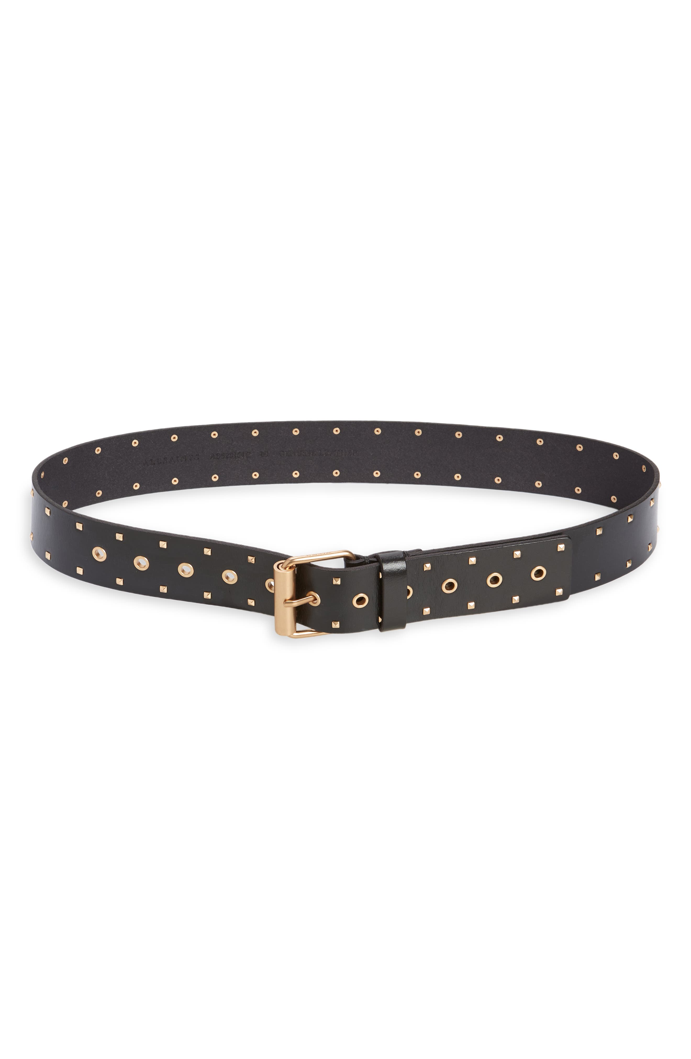 AllSaints Pyramid Stud Leather Belt | Nordstromrack