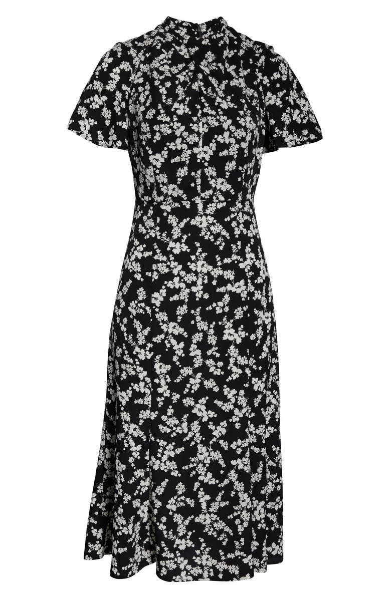 French Connection Bruna Floral Twist Neck Fit & Flare Dress | Nordstromrack