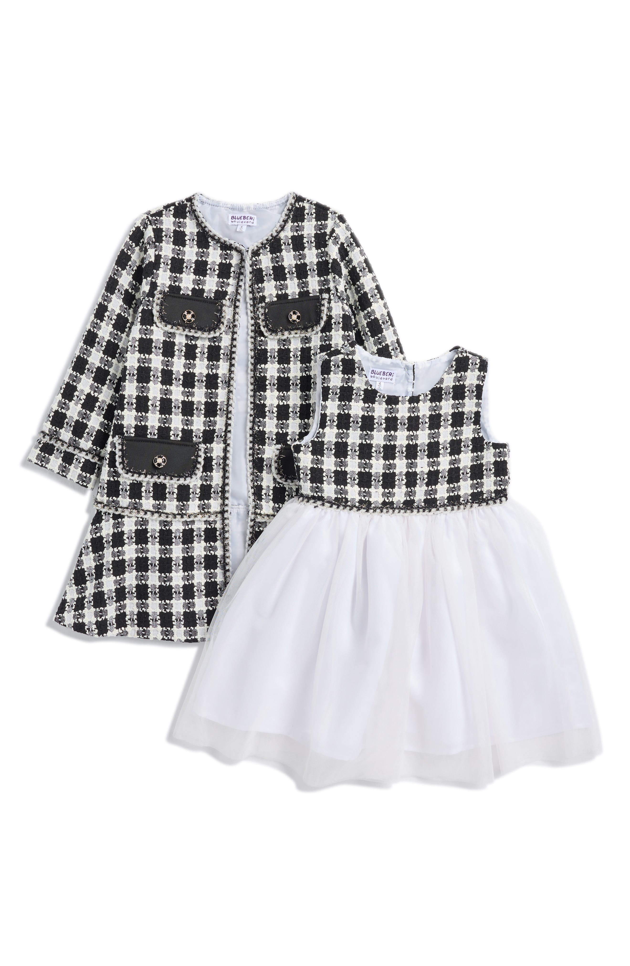 BLUEBERI boulevard Kids' Tweet Dress & Coat Set | Nordstromrack