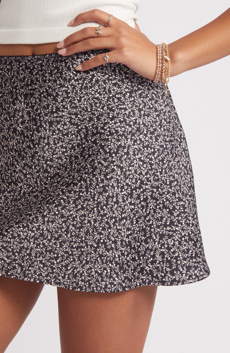BP. Floral Print Satin Miniskirt | Nordstrom