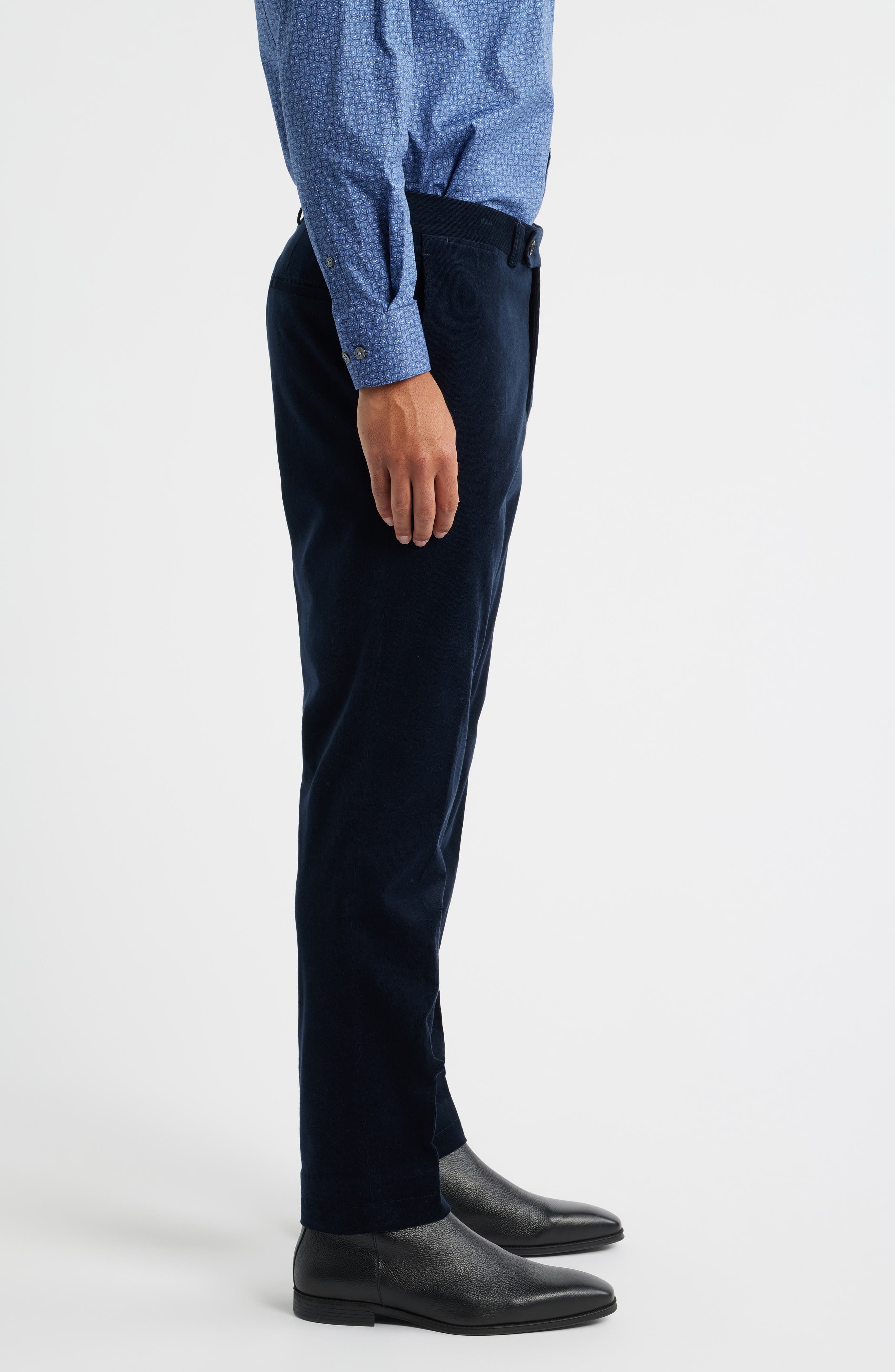 Jack Victor Palmer Navy Flat Front Cotton Stretch Corduroy Pants ...