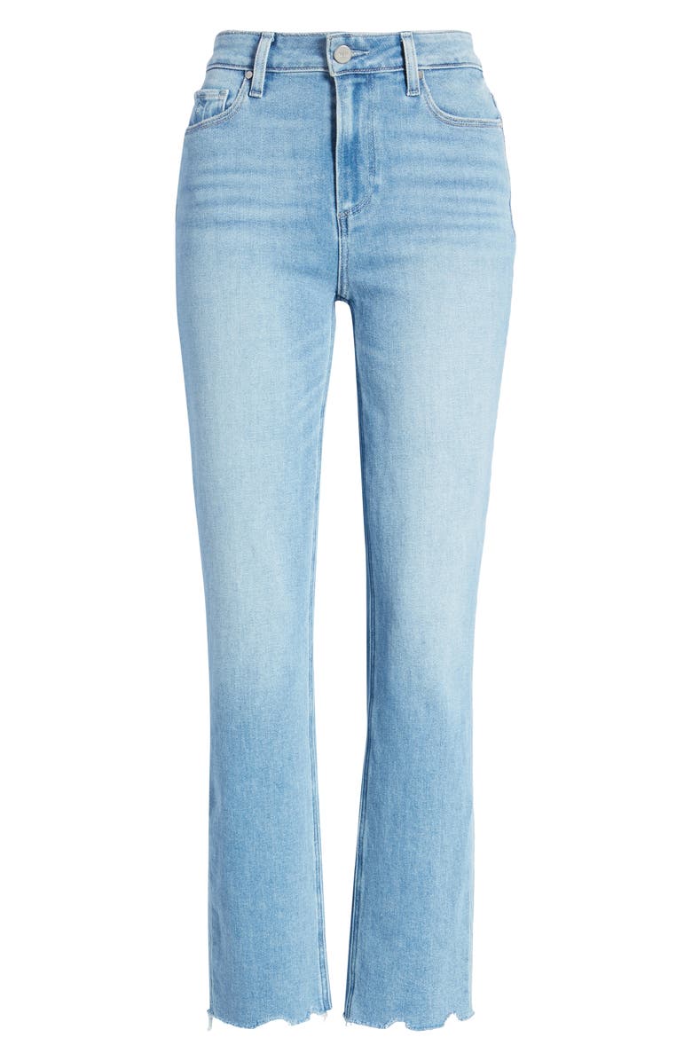 PAIGE Cindy High Waist Frayed Straight Leg Jeans | Nordstromrack