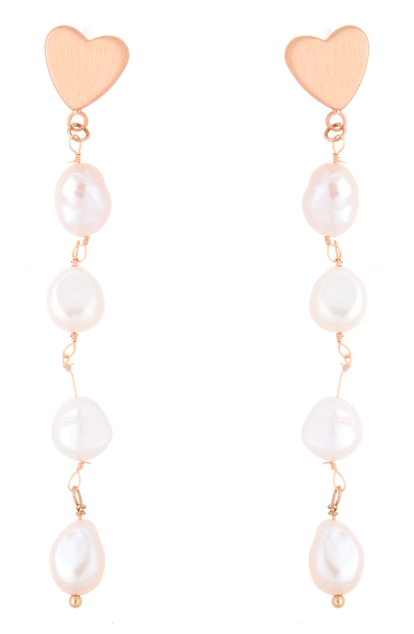 ZAXIE By Stefanie Taylor Heart Imitation Pearl Drop Earrings ...