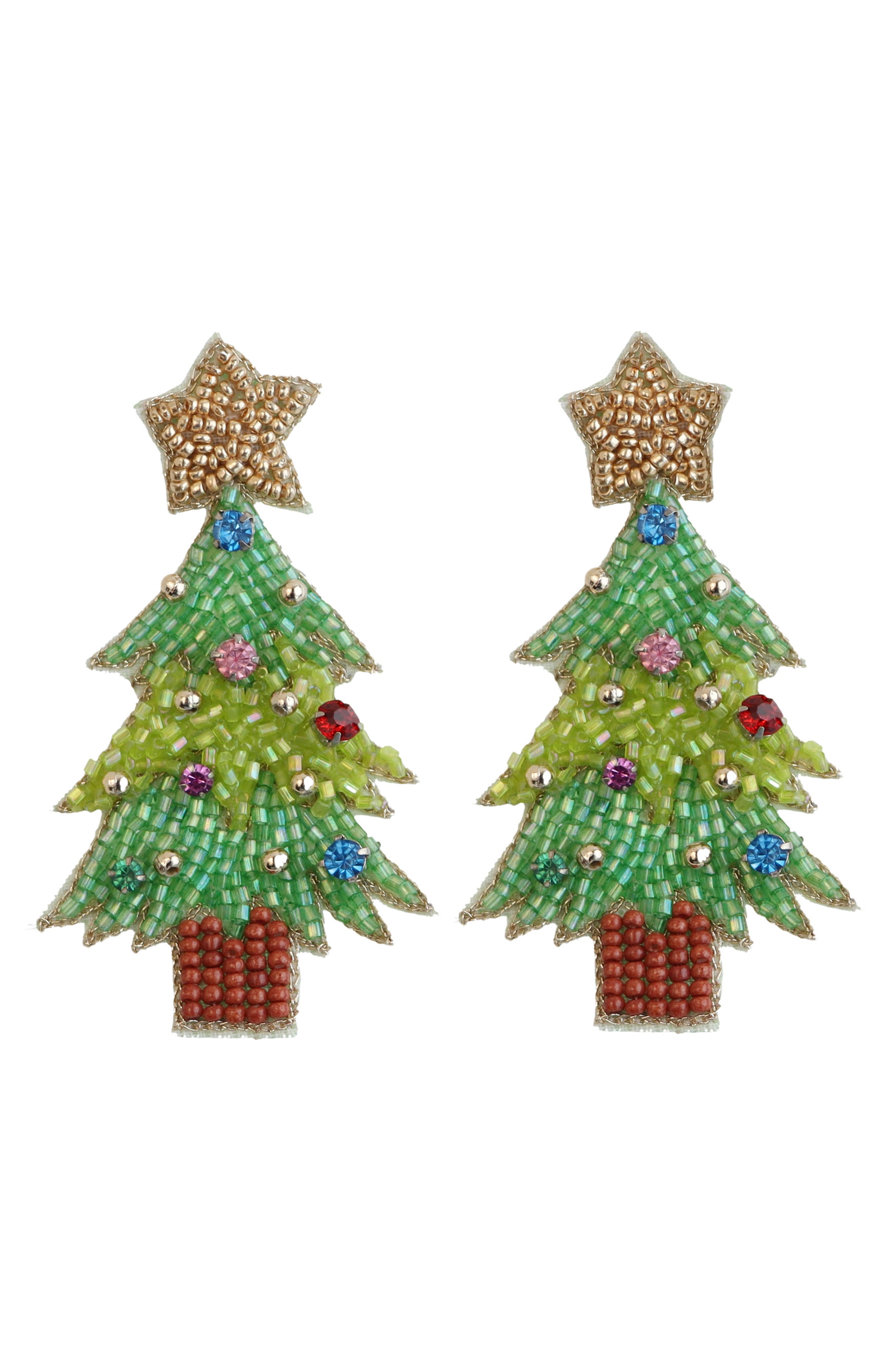 Panacea Layered Christmas Tree Drop Earrings | Nordstromrack