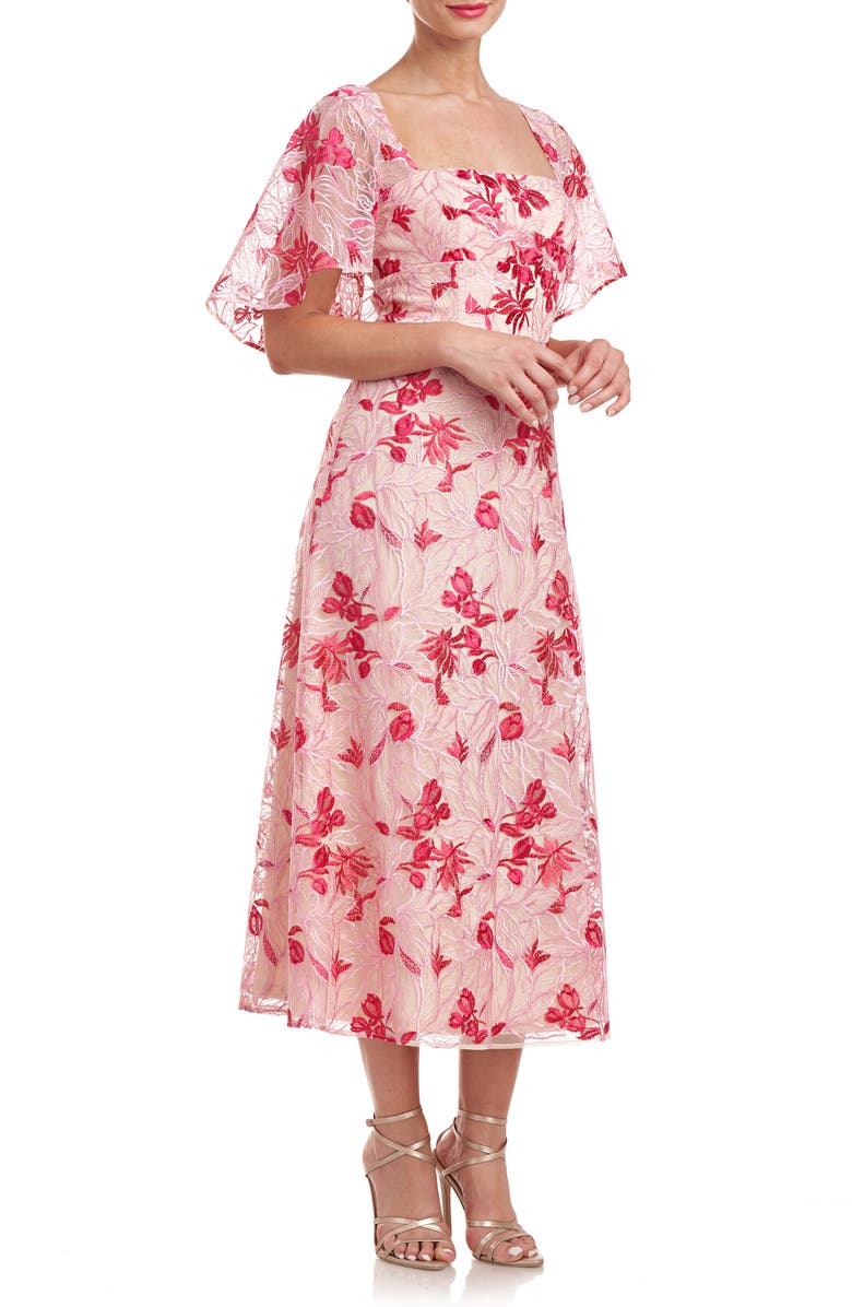 JS Collections Lola Floral Embroidery Cocktail Dress | Nordstromrack