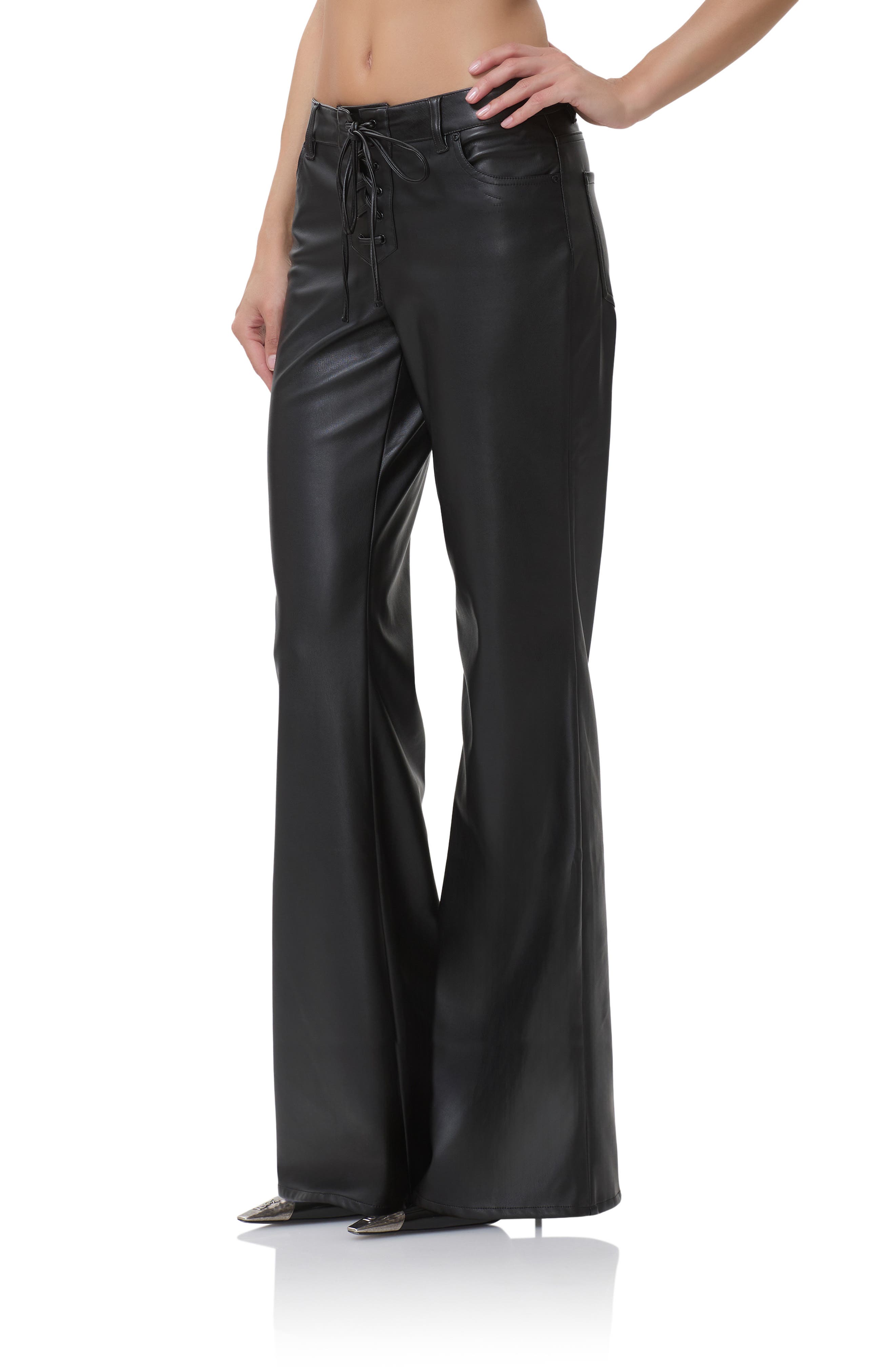 AFRM Dylan Flare Faux Leather Pants | Nordstromrack