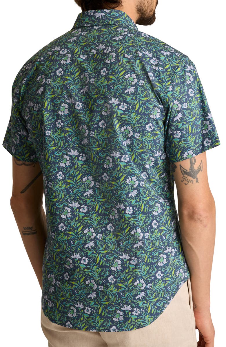 Bonobos Riviera Floral Short Sleeve Stretch Cotton Poplin Button-Up ...