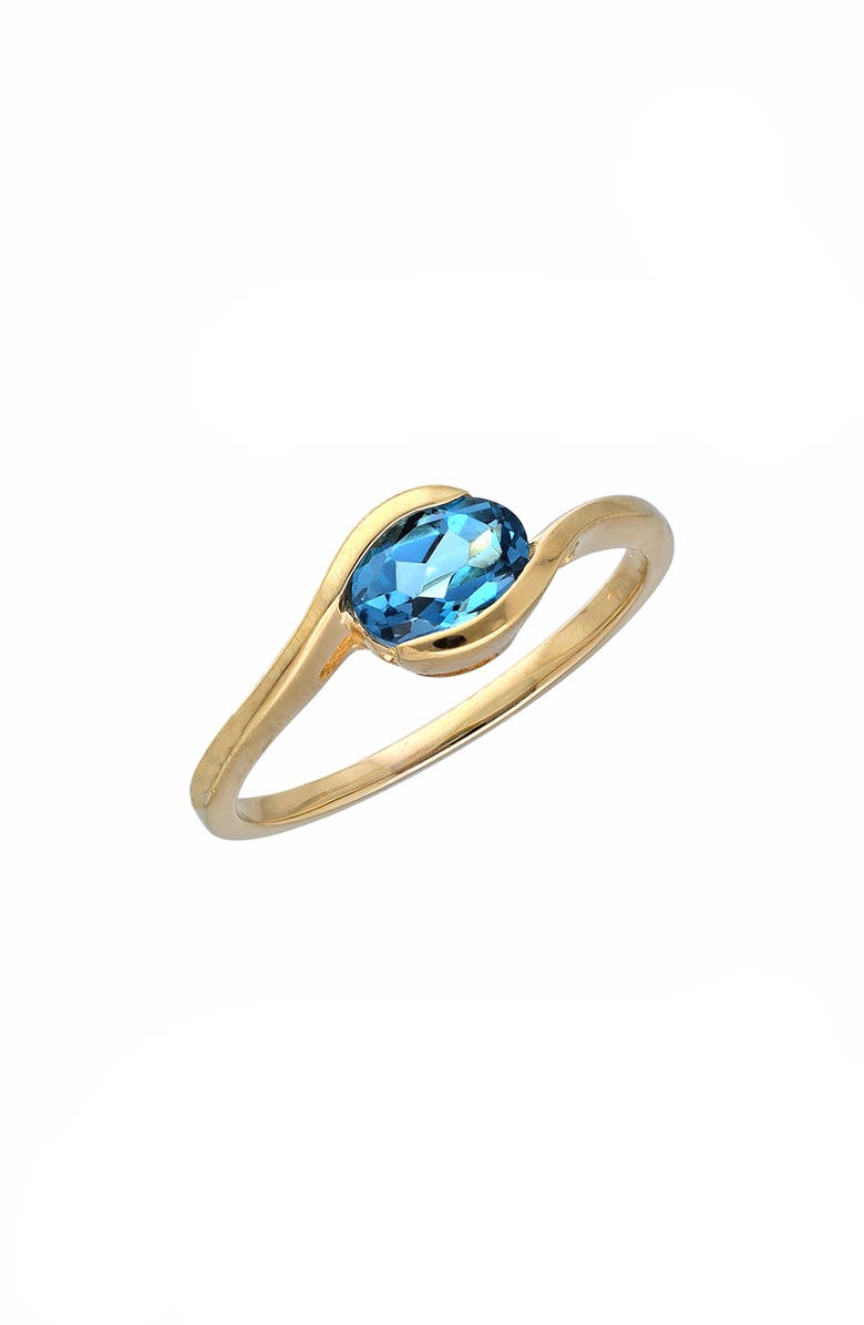 YS GEMS 18K Gold Plated Floating London Blue Topaz Ring | Nordstromrack