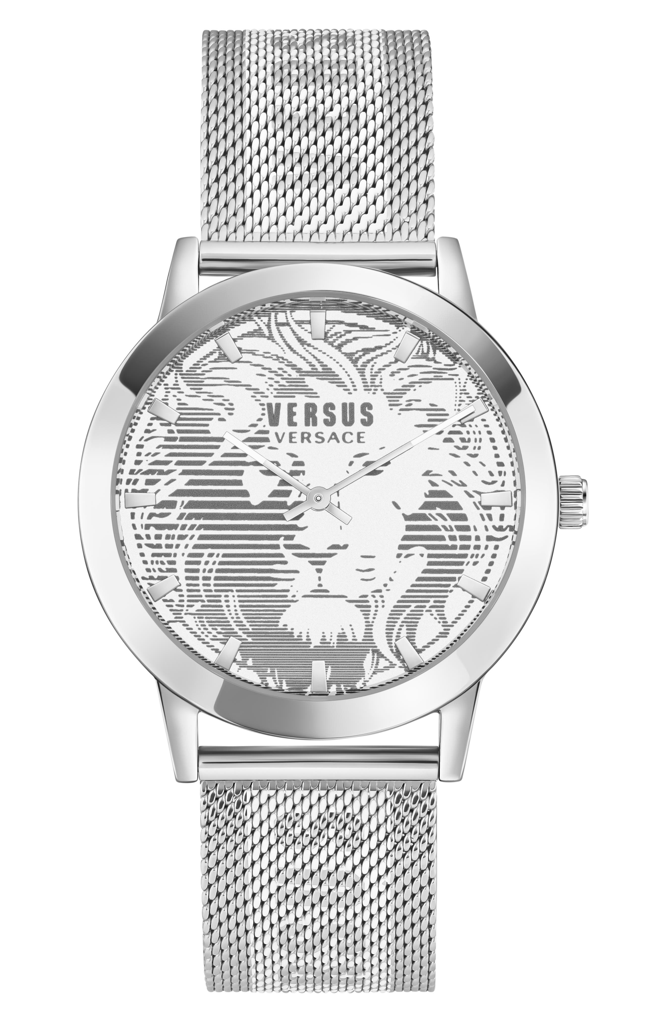 VERSUS Versace Barbes Domus Mesh Strap Watch, 40mm | Nordstromrack