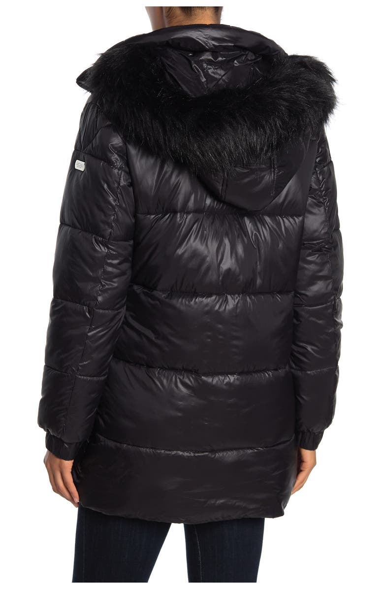 Rachel Roy Faux Fur Trim Hooded Zip Puffer Jacket | Nordstromrack
