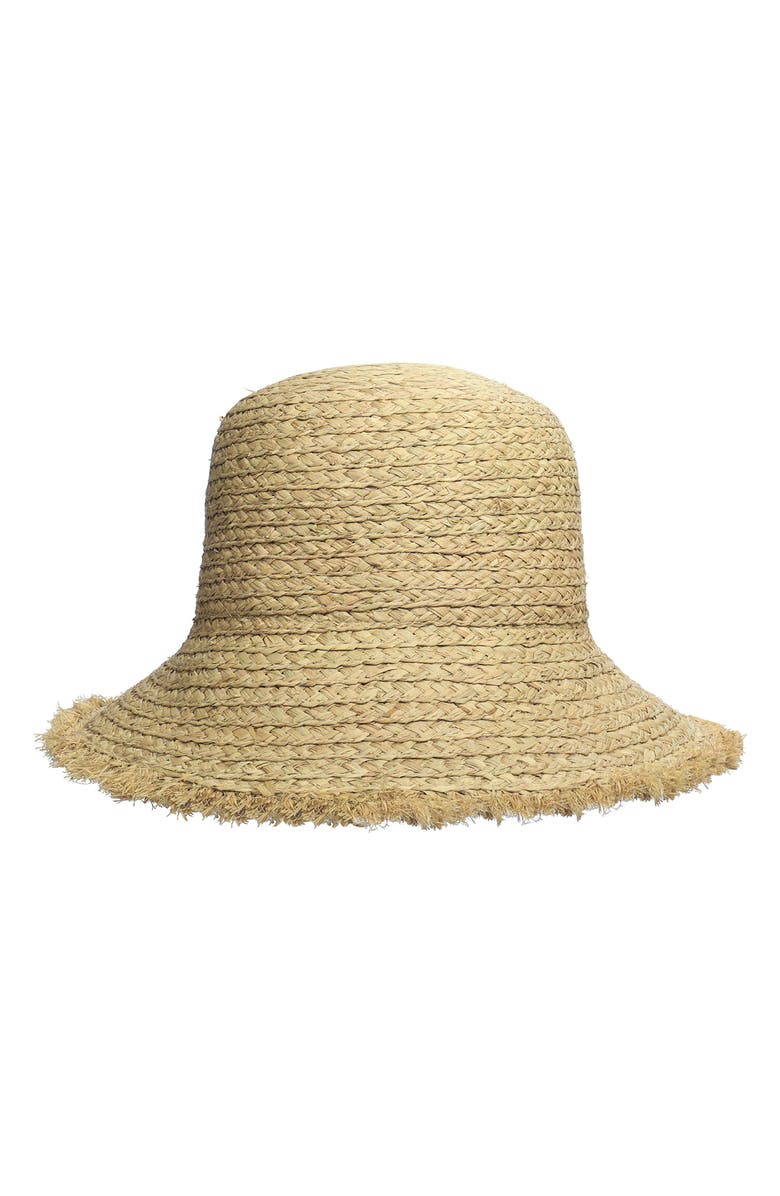 Frances Valentine Raffia Frayed Edge Bucket Hat | Nordstrom