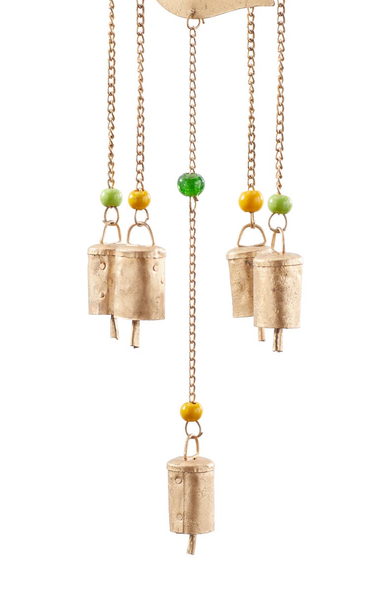 GINGER BIRCH STUDIO with Glass Beads and BellsWindchimeBronze Metal ...