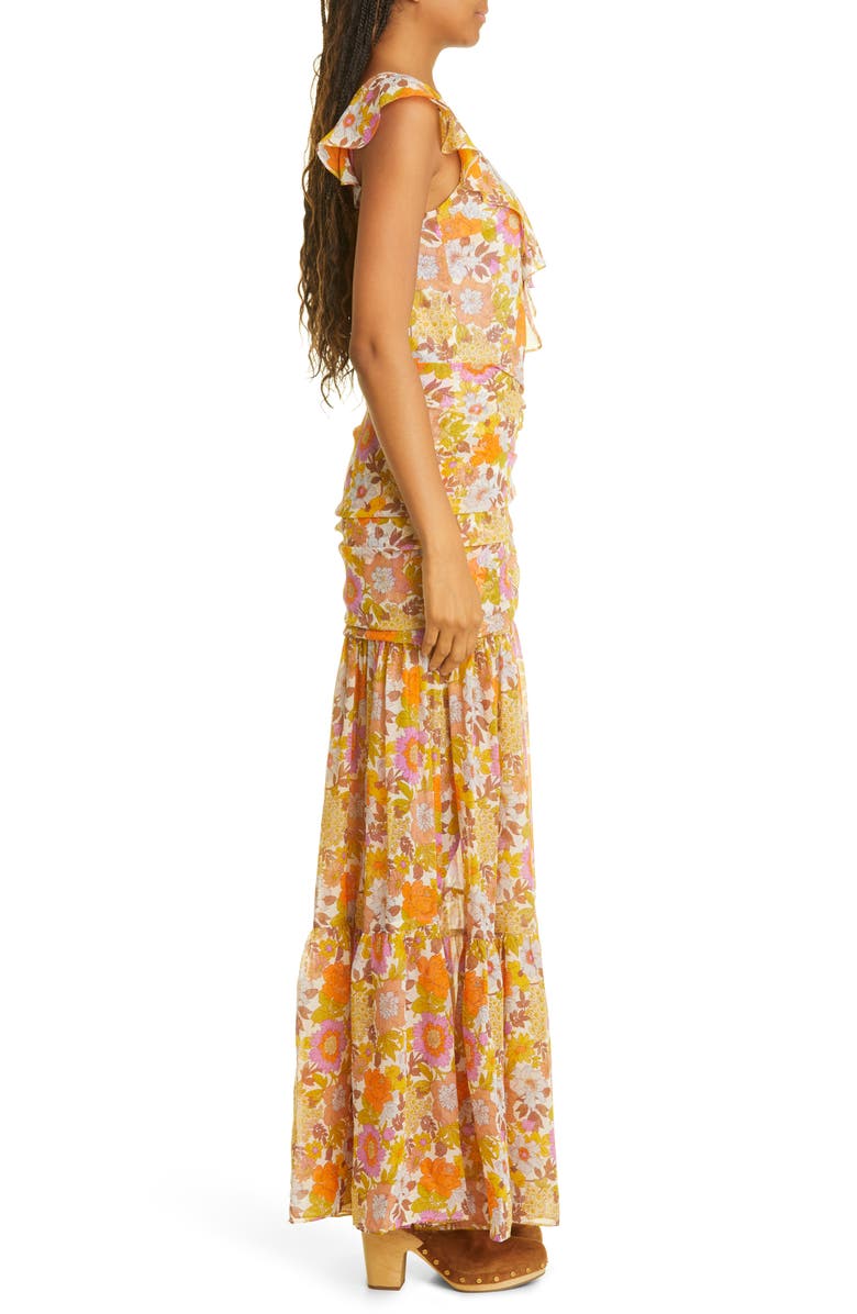 Veronica Beard Alannah Ruffle Silk Maxi Dress | Nordstromrack