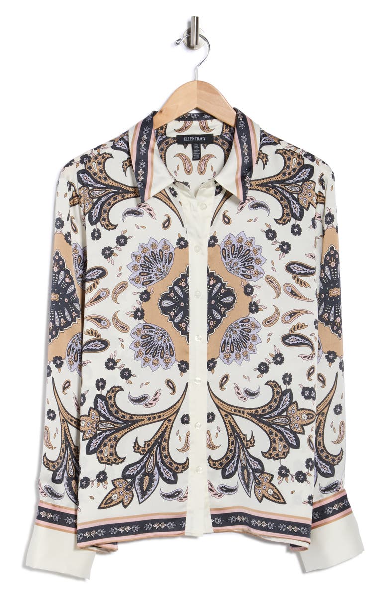 Ellen Tracy Placement Paisley Button-Up Shirt | Nordstromrack