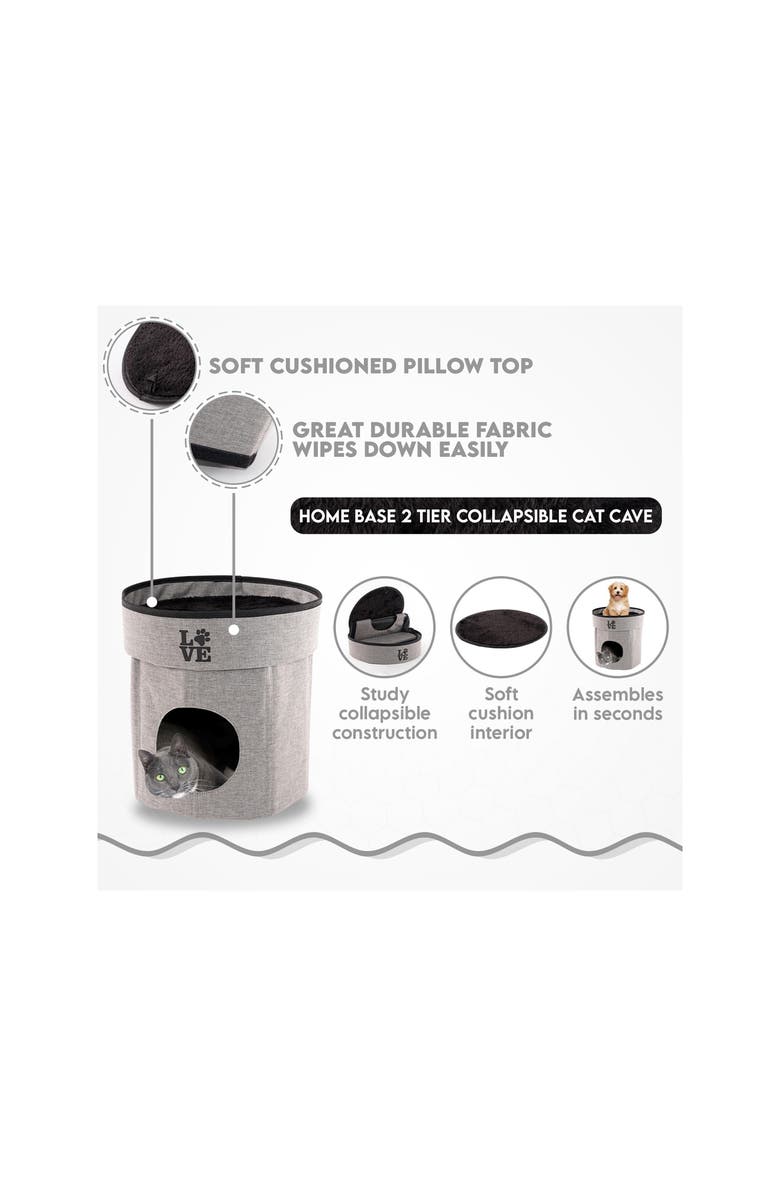 Precious Tails Round 2-Tier Collapsible Pet Cat Cave Bed | Nordstromrack