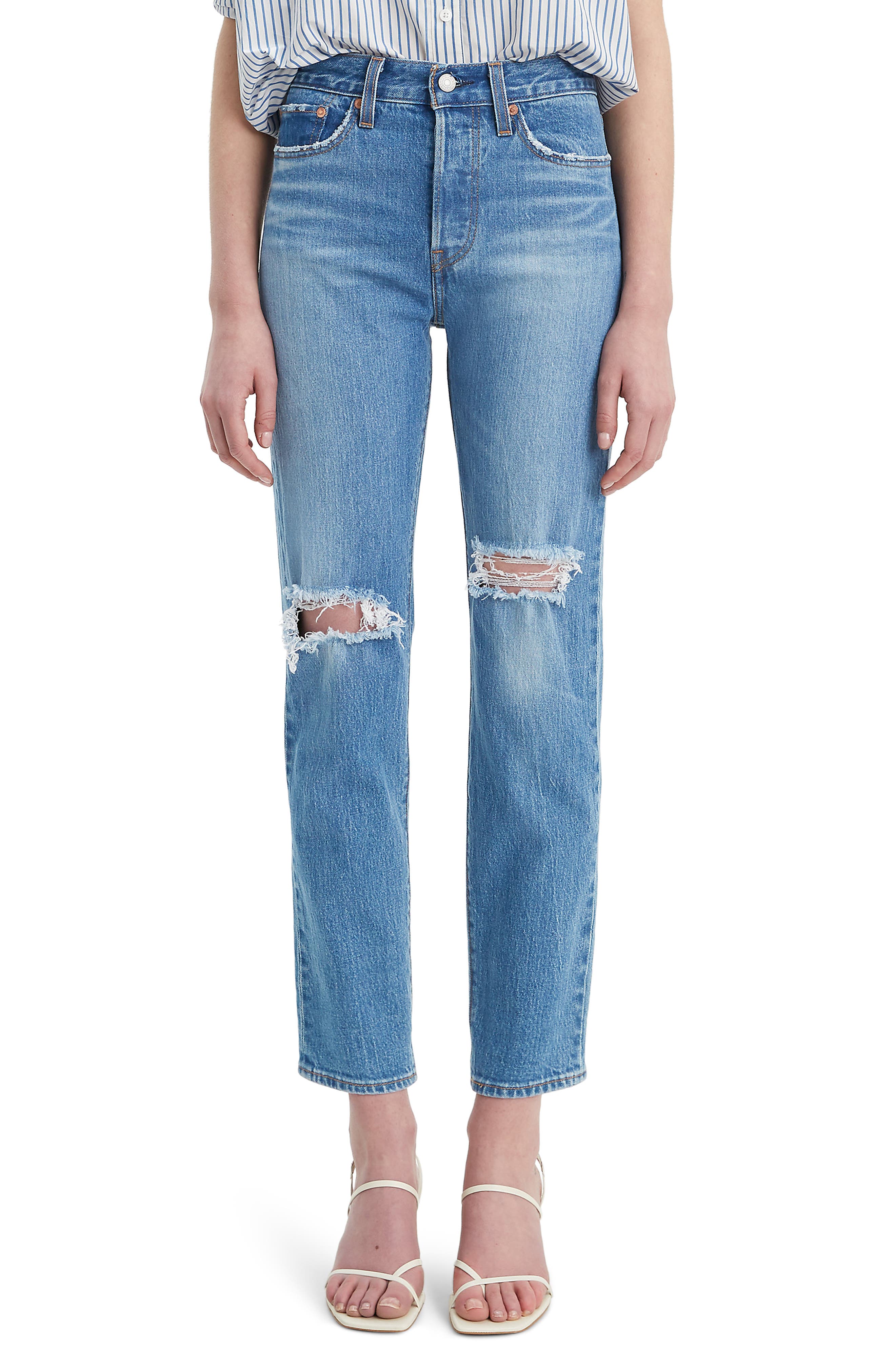 Levi's® Wedgie Icon Fit Ripped Straight Leg Jeans | Nordstrom