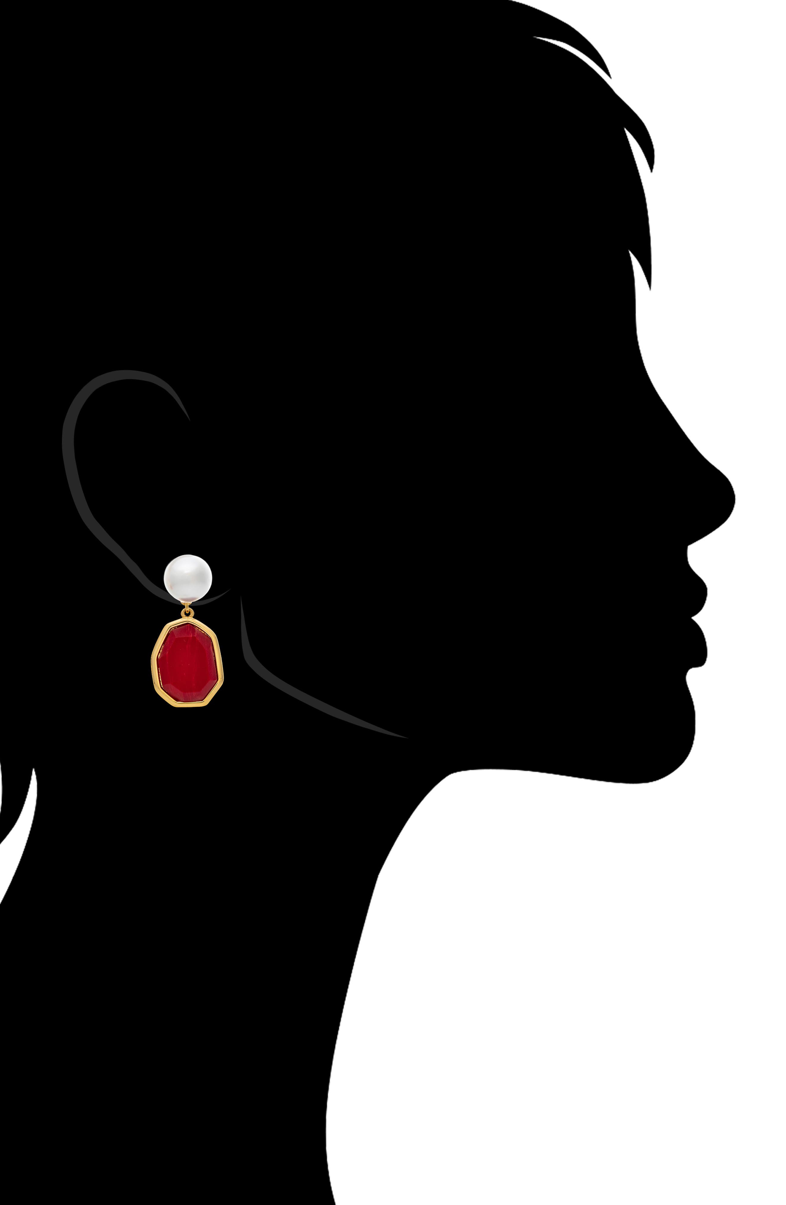 Faux Pearl & Carnelian Drop Earrings (Women) | Nordstromrack