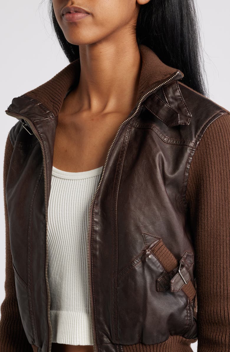 BDG Urban Outfitters Shrunken Mixed Media Jacket | Nordstromrack