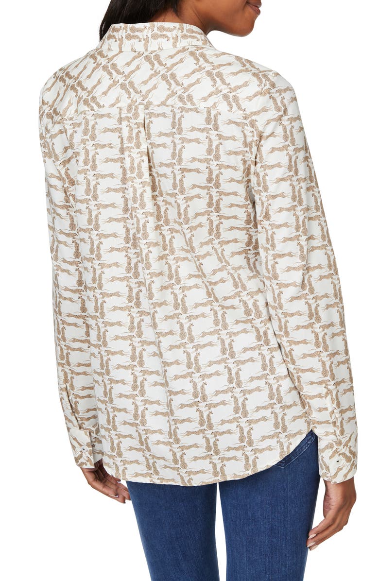 Foxcroft Davis Leopard Long Sleeve Cotton Button-Up Shirt | Nordstromrack