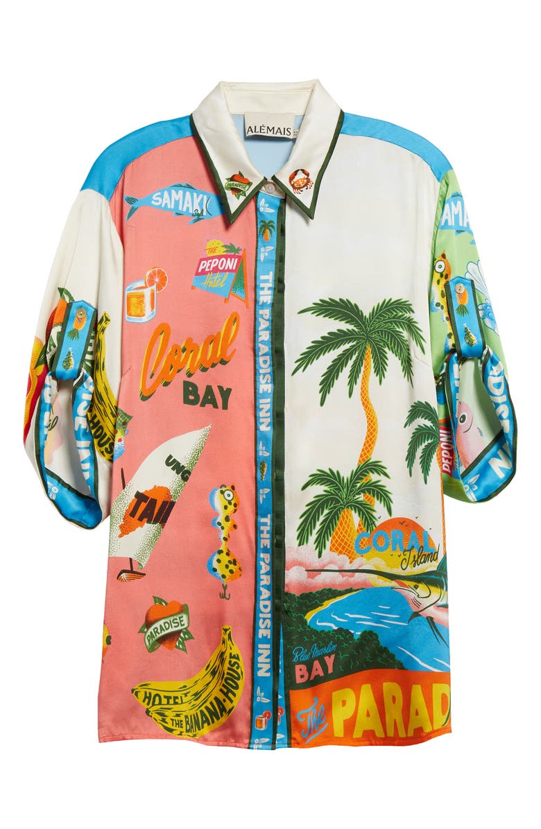 ALEMAIS Paradiso Print Silk Shirt | Nordstromrack