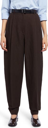 The Row Malu Pleated Washed Linen Blend Trousers | Nordstrom