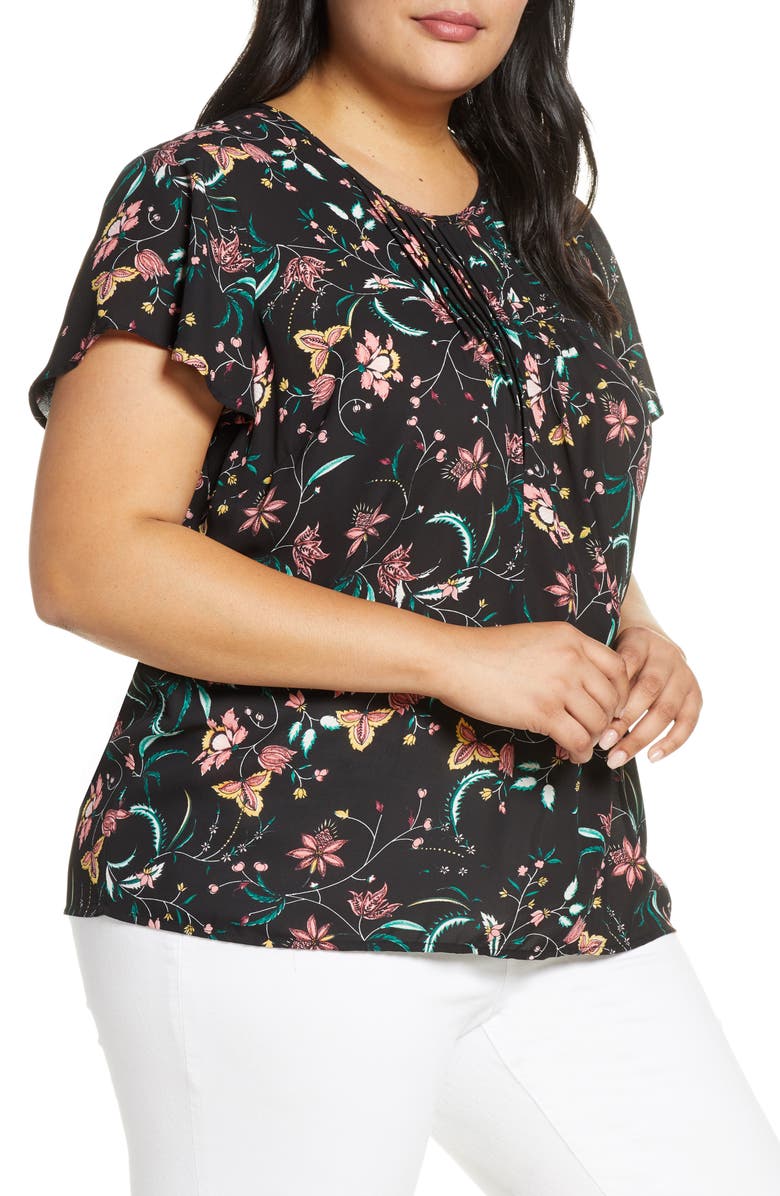 CeCe Marrakesh Ink Floral Blouse | Nordstrom