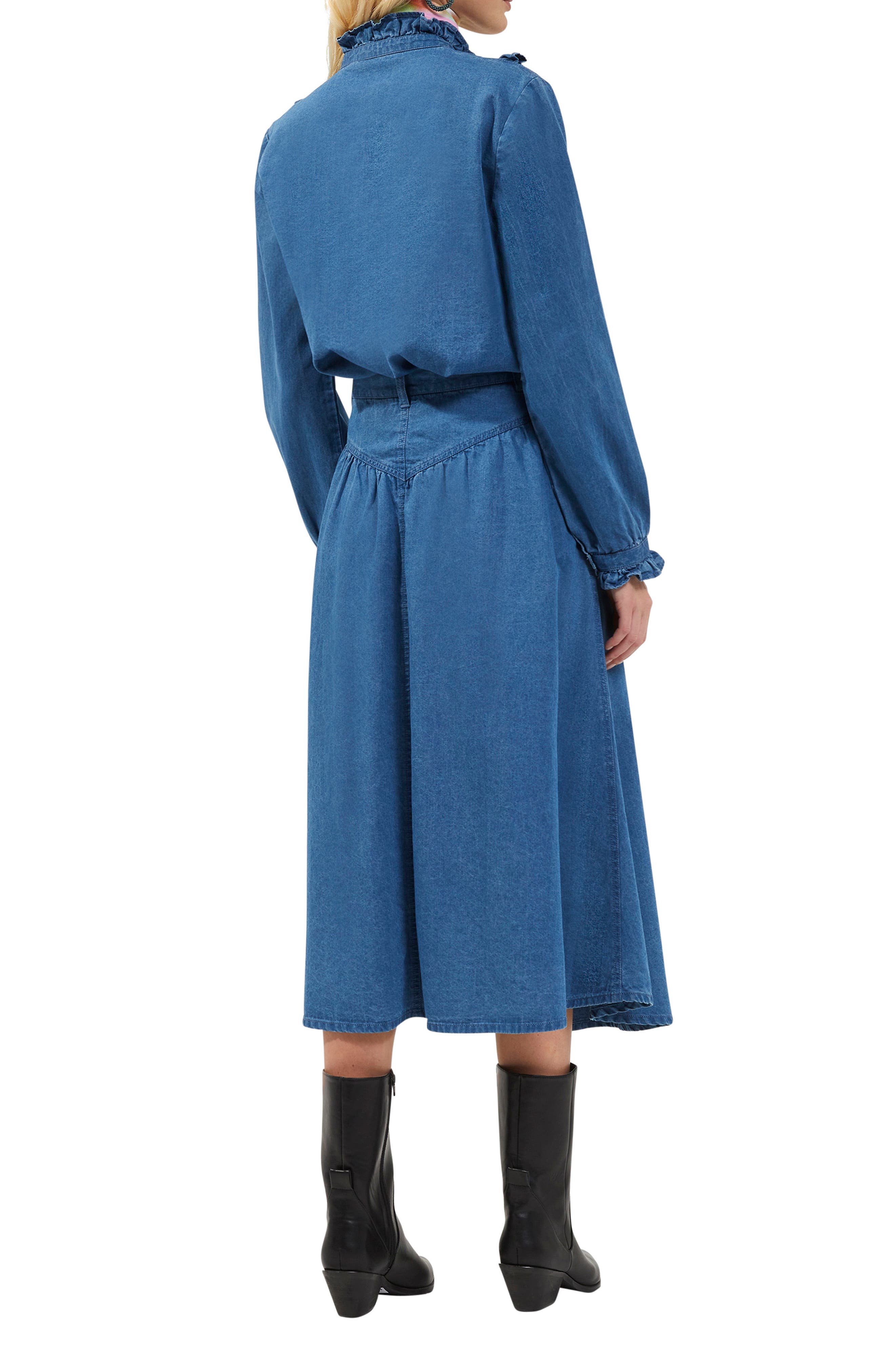 French Connection Saves Chambray Ruffle Blouse | Nordstromrack