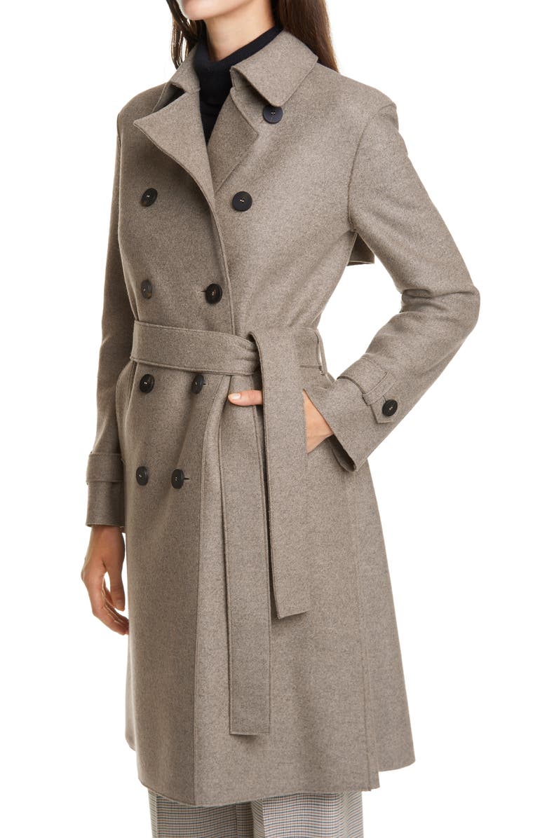 Harris Wharf London Pressed Wool Double Breasted Trench Coat ...