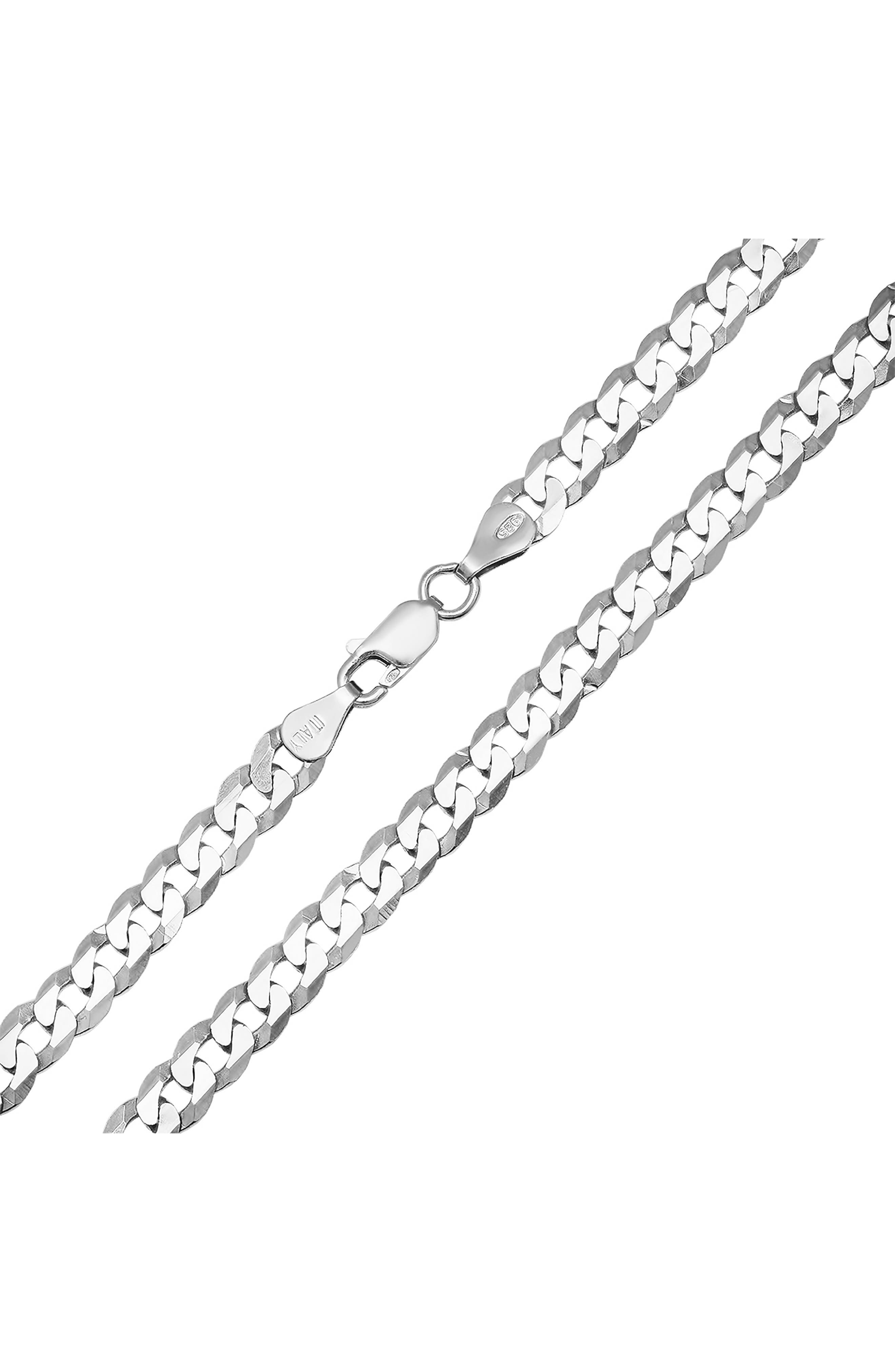 Queen Jewels Men's Sterling Silver Thick Italian Miami Cuban Curb Chain ...