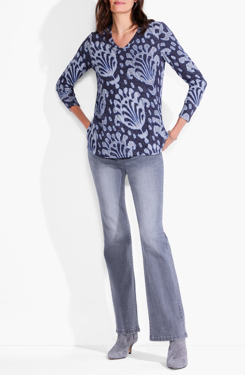 NZT by NIC+ZOE Shadow Floral Long Sleeve V-Neck Top | Nordstromrack
